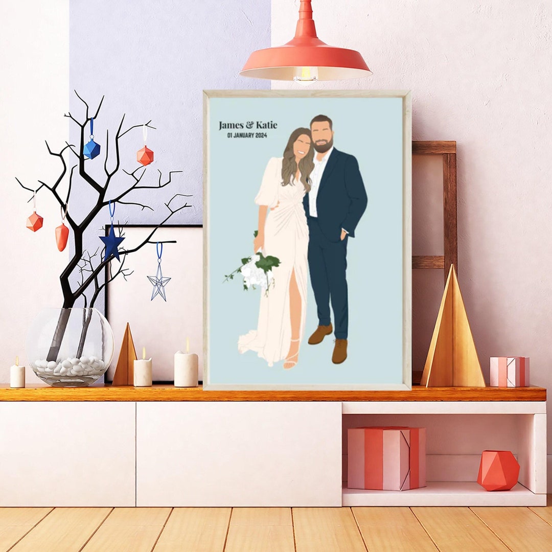 Unframed Custom Couple Painting Poster, Custom Photo Couple Family Wall ...