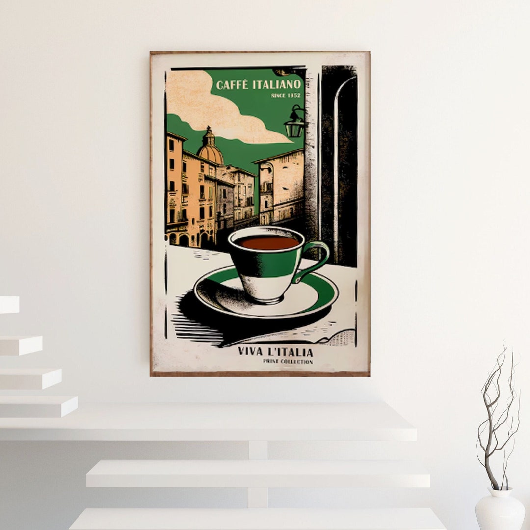 Italian Coffee Retro Poster, Italian Espresso Print, Kitchen Decor ...