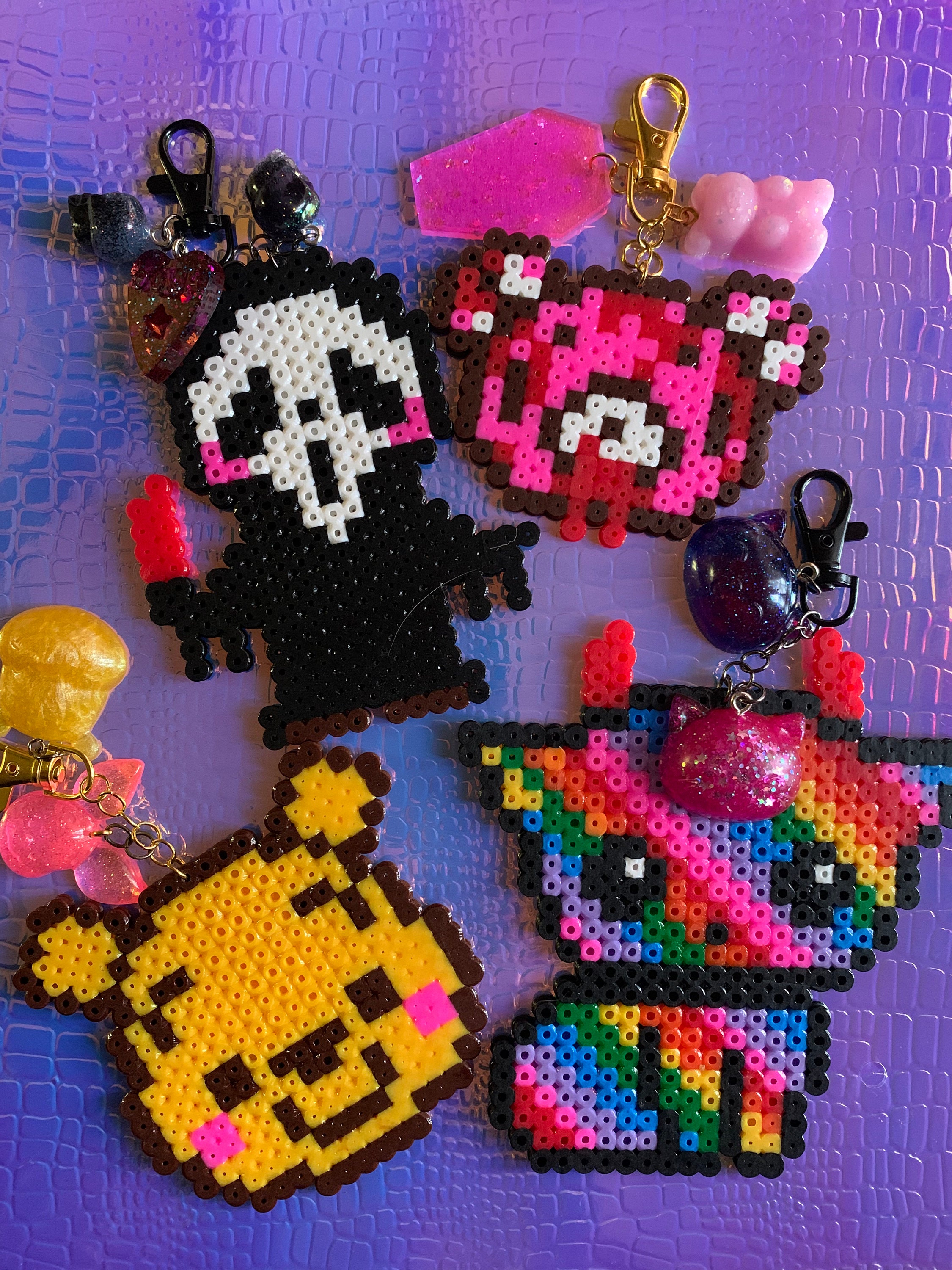 Creepy Cute Perler Keychain - Etsy