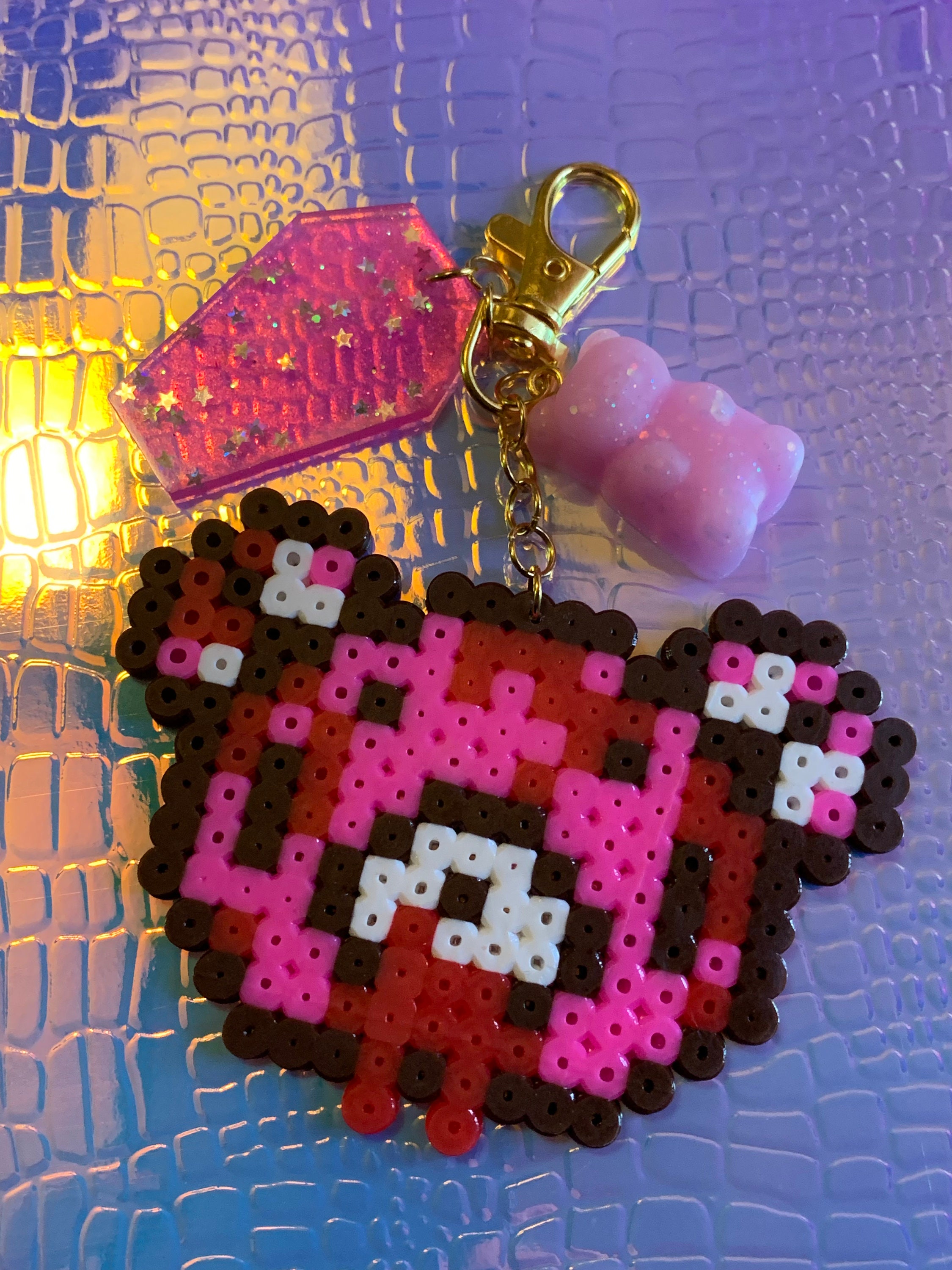 Creepy Cute Perler Keychain - Etsy