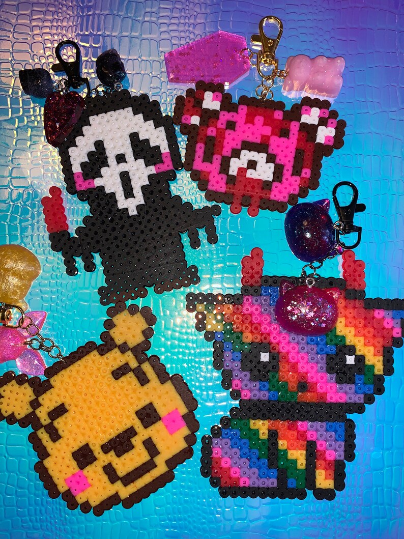 Creepy Cute Perler Keychain - Etsy