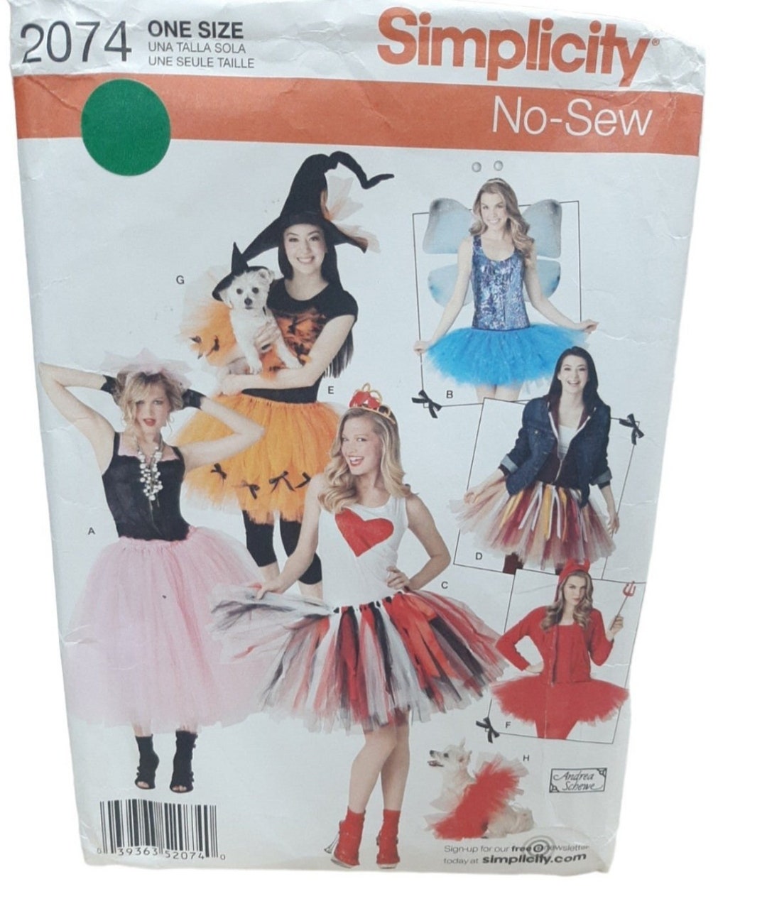 Halloween Simplicity NO SEW Pattern 2074 One Size Misses & Dog Pet Tutu Costume - Etsy