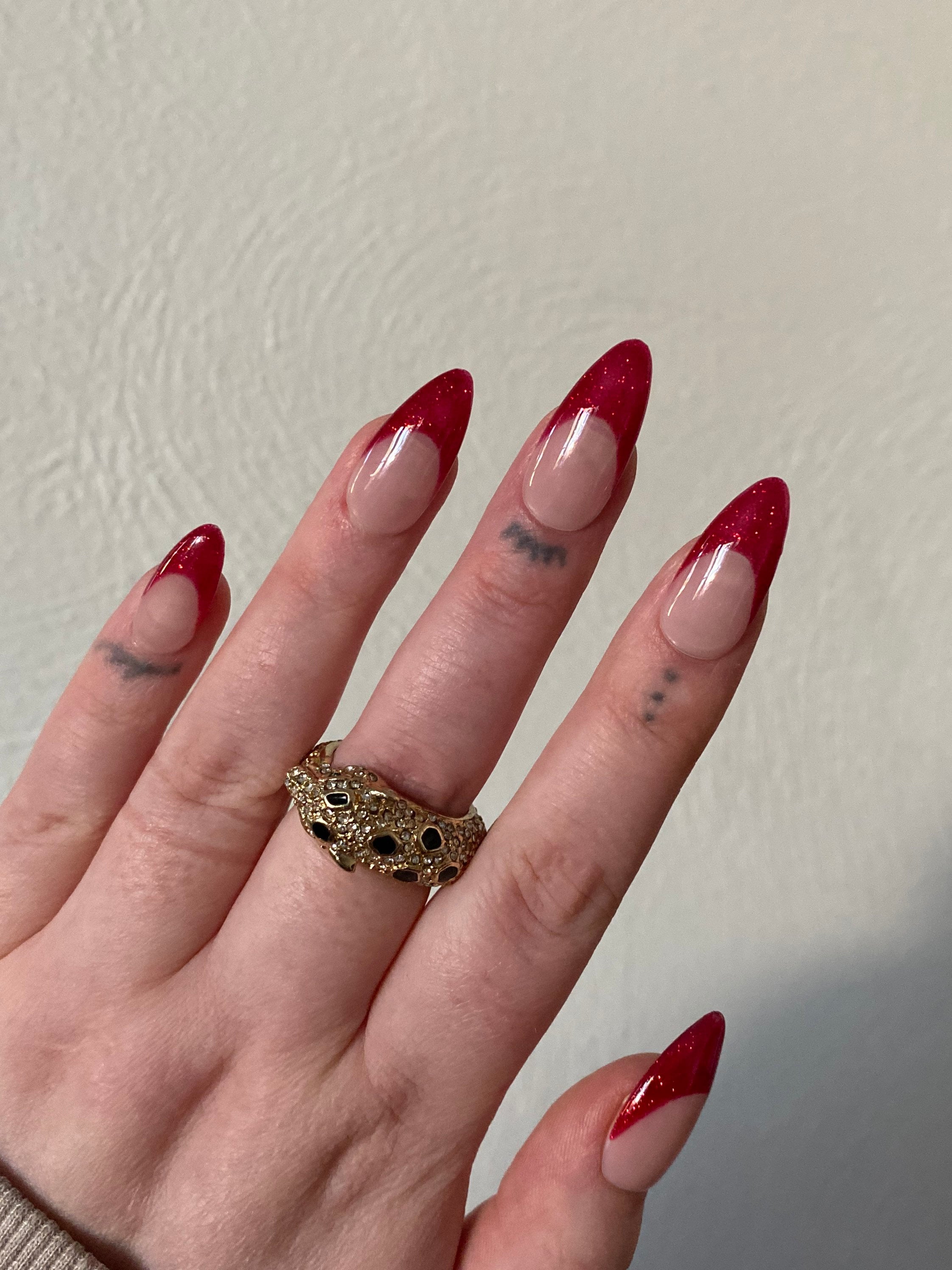 Red french nails store