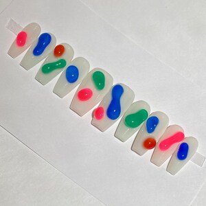 Colorful 3d Blob PRESS ON NAILS | Jelly Blob Nails, Cool Nails ...