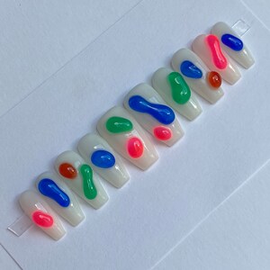 Colorful 3d Blob PRESS ON NAILS | Jelly Blob Nails, Cool Nails ...