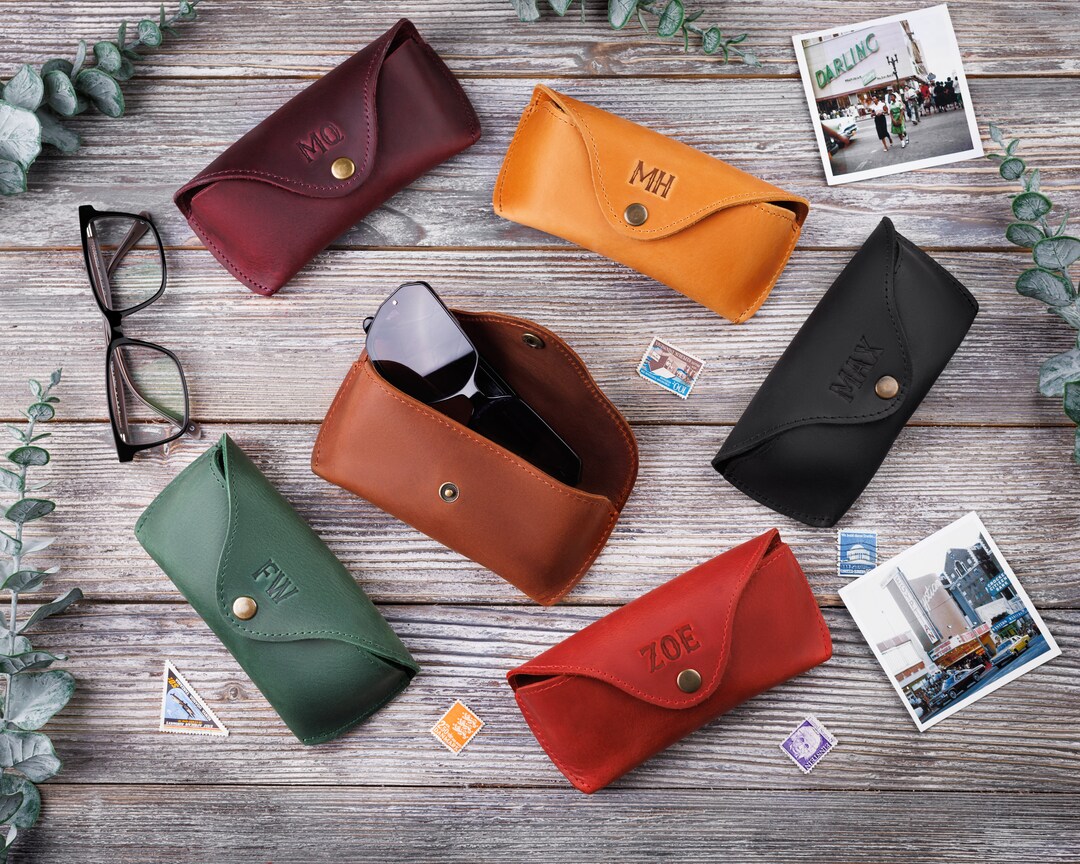 Glasses Case Personalized - Leather Eyelasses Case - Women Glasses Case ...