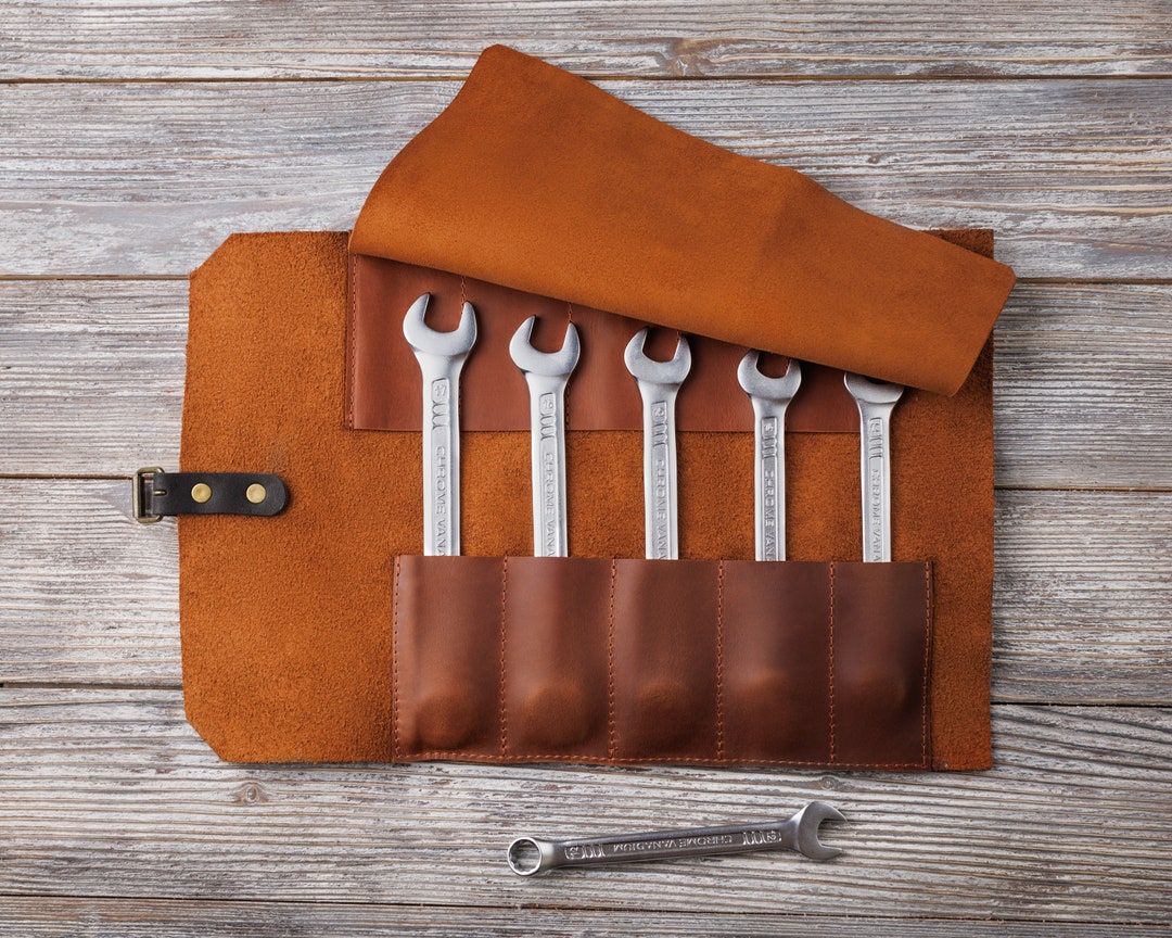 Leather Tool Roll - Personalized Car Tool Roll - Custom Mechanic Case ...