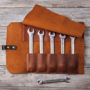 Personalized Leather Tool Roll - Custom Tool Roll Bag - Travel Tool ...