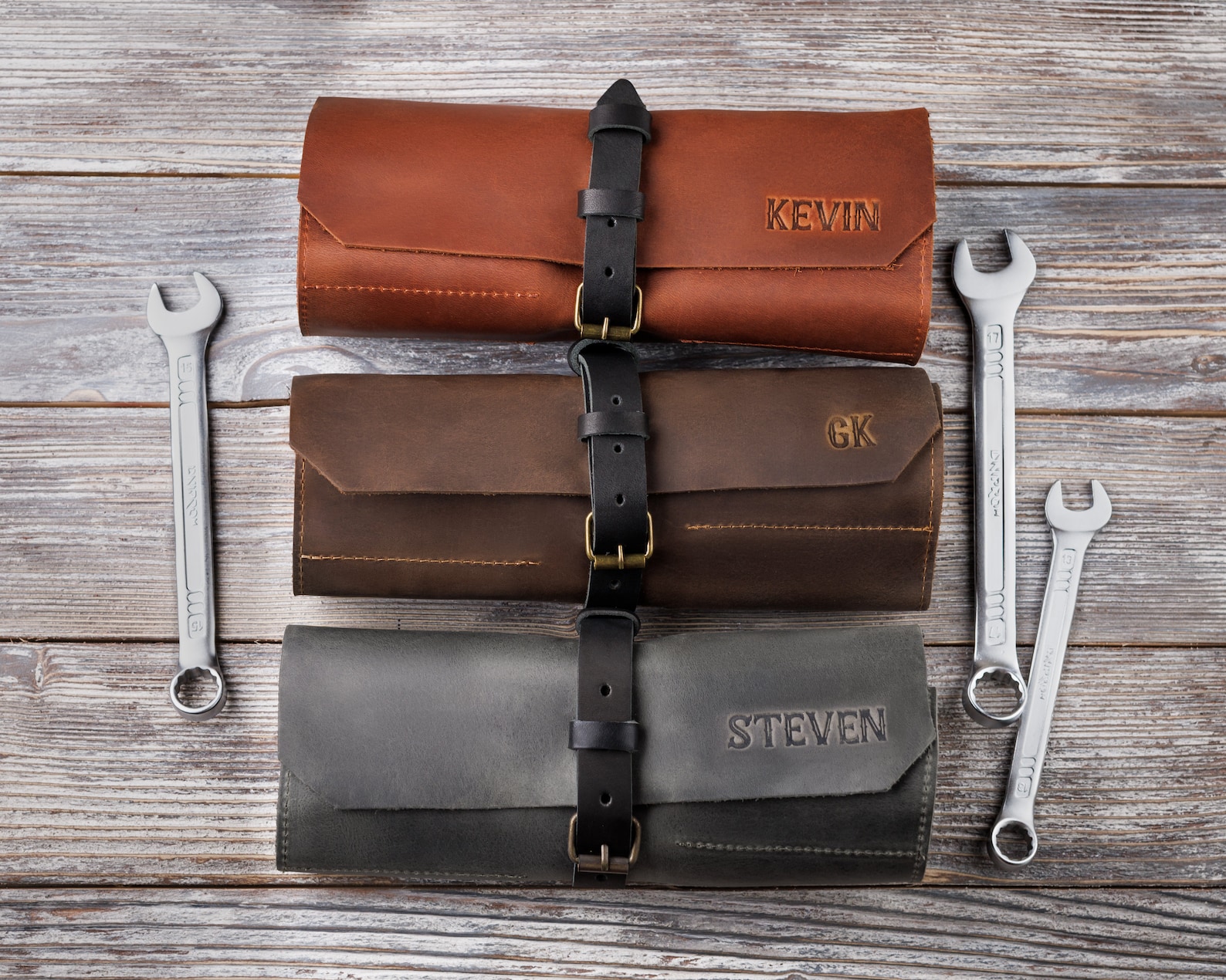 Personalized Leather Tool Roll - Custom Tool Roll Bag - Travel Tool ...