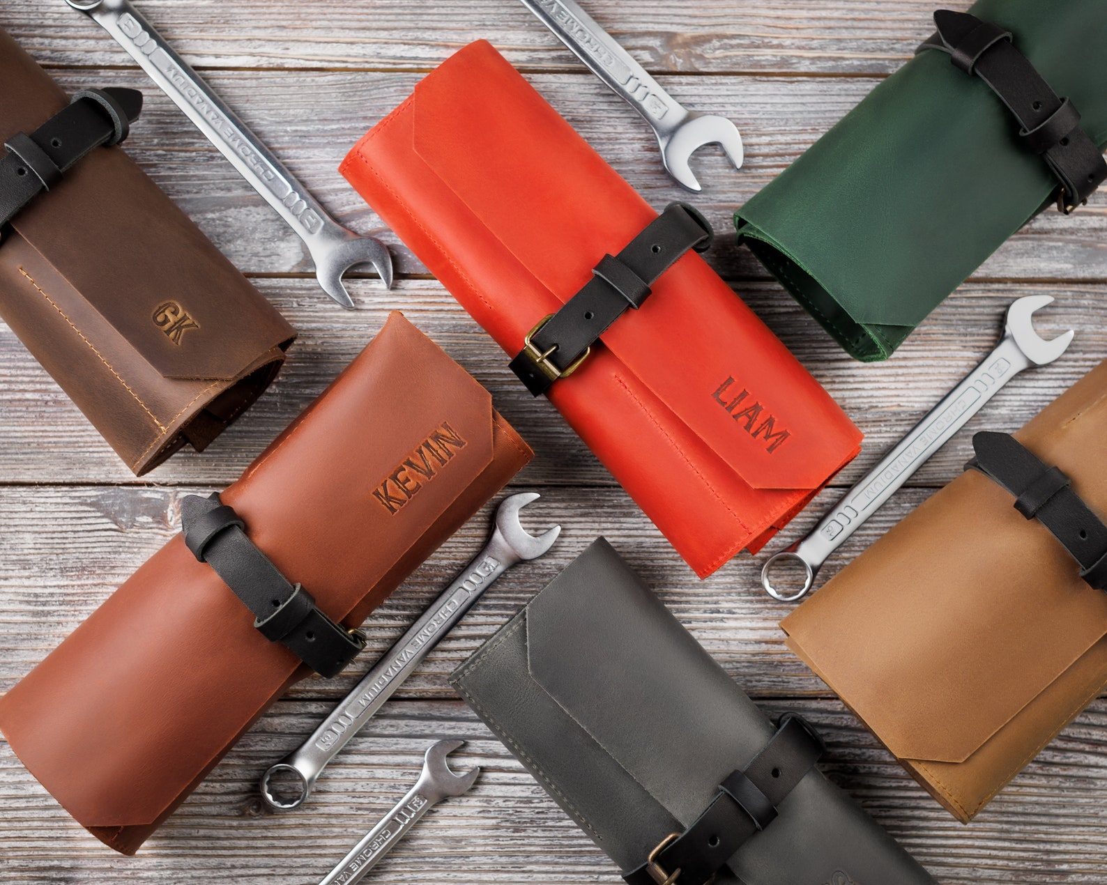 Personalized Leather Tool Roll - Custom Tool Roll Bag - Travel Tool ...