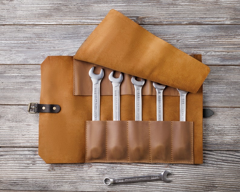 Personalized Leather Tool Roll - Custom Tool Roll Bag - Travel Tool ...