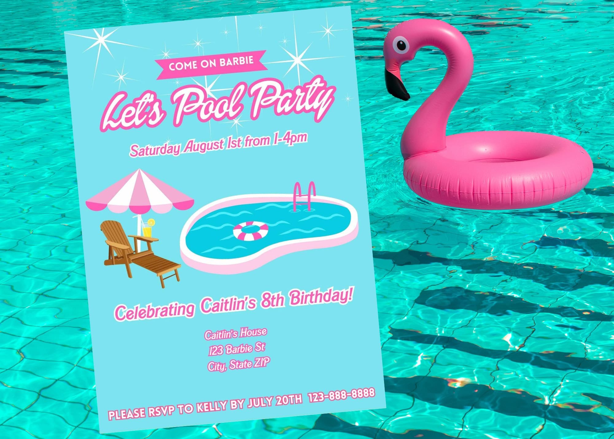 INSTANT DOWNLOAD Barbie Birthday Invitation Pool Party - Etsy INSTANT DOWNLOAD Barbie Birthday Invitation Pool Party - Etsy