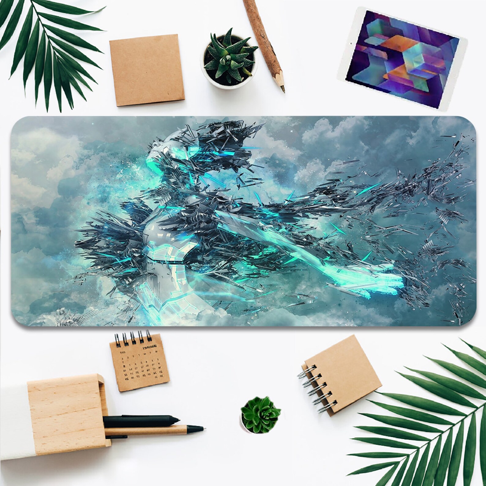 Protector de mousepad de cuero mousepad abstracto 28 | Etsy