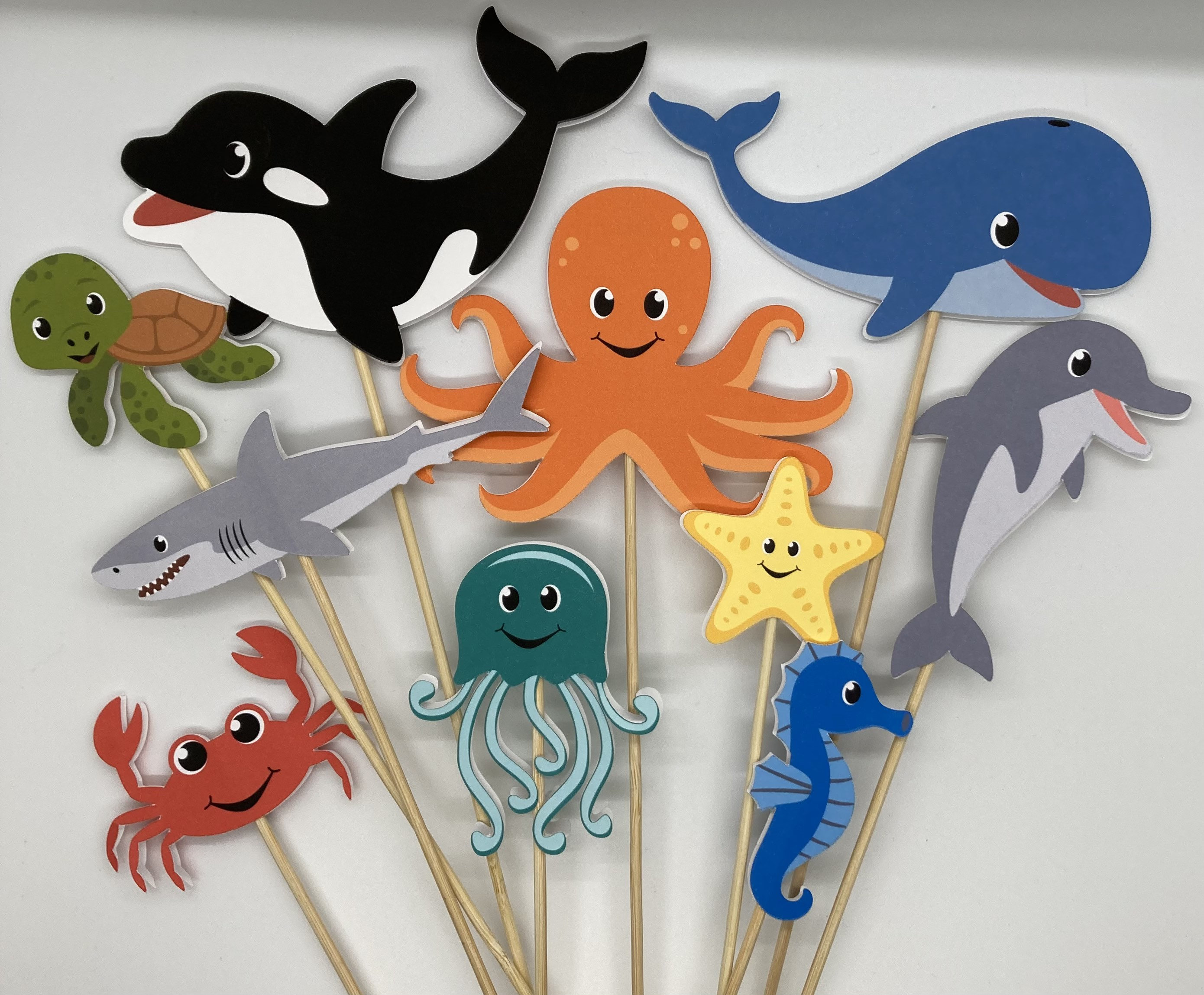 10 Pc. Cute Sea Creature Party Skewers, Under the Sea Birthday Party ...