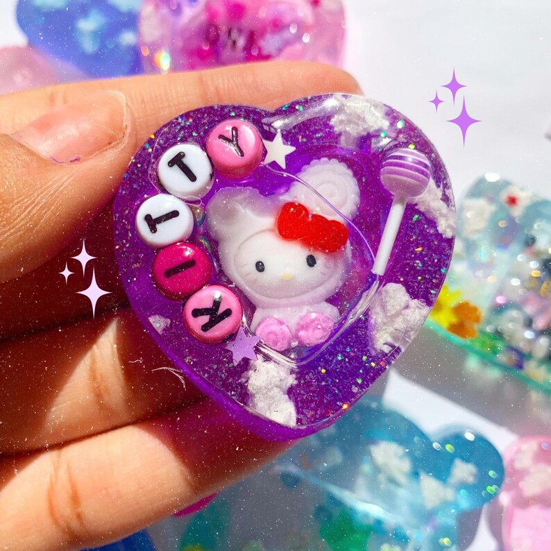 Custom Heart Keychain Shaker Heart Shaker Resin Keychain - Etsy