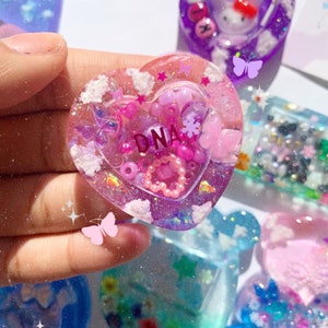 Custom Heart Keychain Shaker Heart Shaker Resin Keychain - Etsy