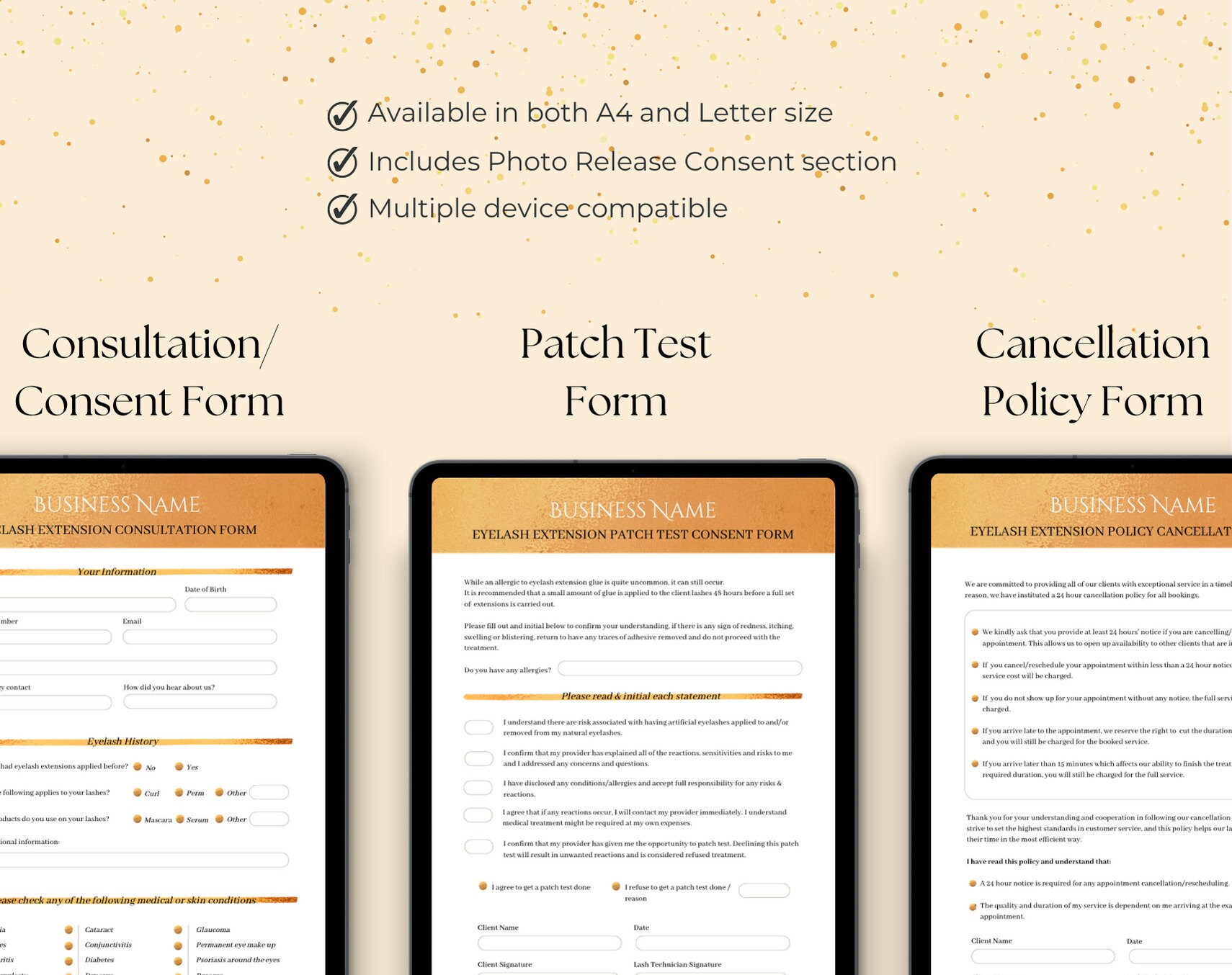 Eyelash Extension Consent Forms Bundle, Esthetician Forms, Editable ...