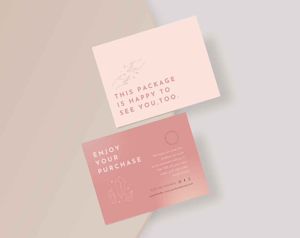PRINTABLE Thank You Card Small Business Template Canva Etsy