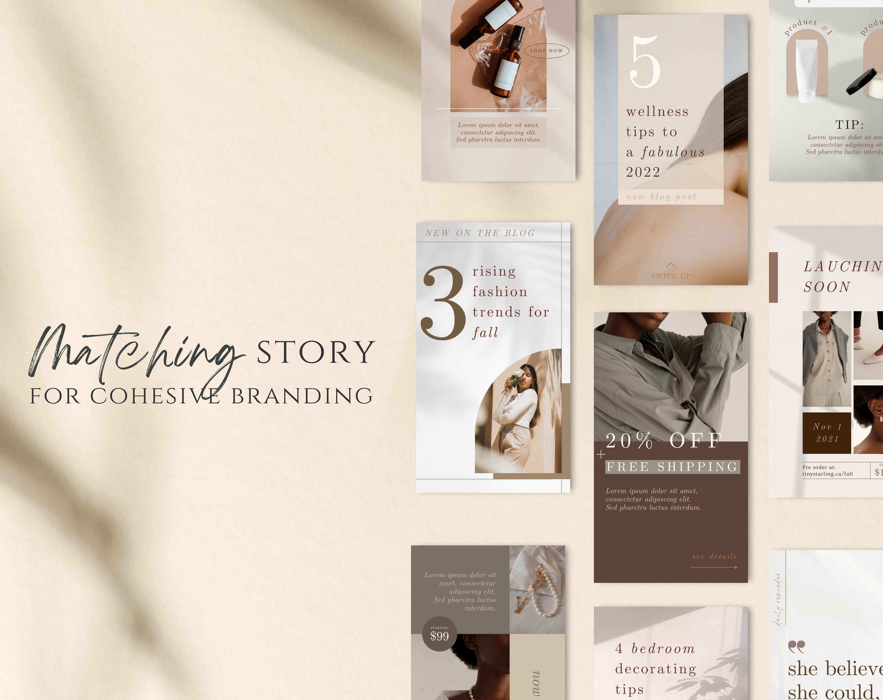 85 Minimal Canva Instagram Template | Neutral Instagram Post, Story ...