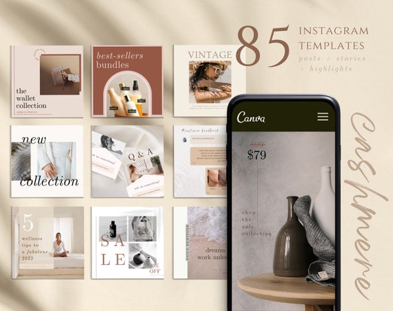 85 Minimal Canva Instagram Template Neutral Instagram Post | Etsy