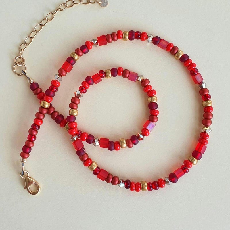 Red Necklace - Etsy