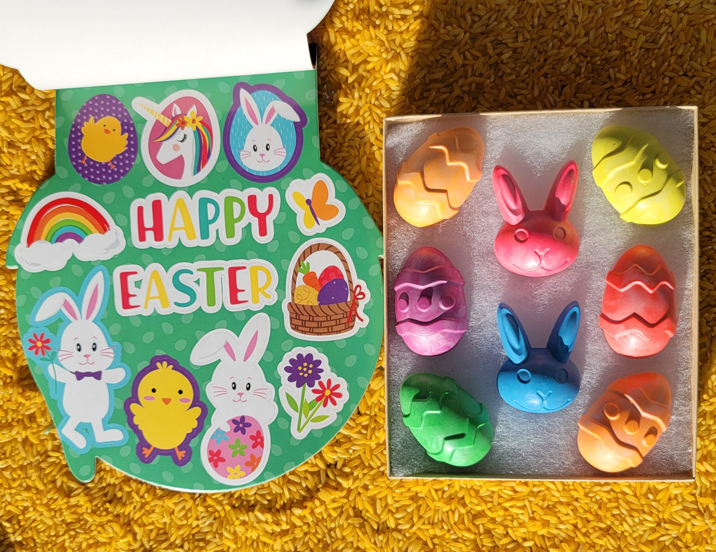Easter Sticker Book W/ Bunny & Egg Crayons Chunky Neon Pearl - Etsy