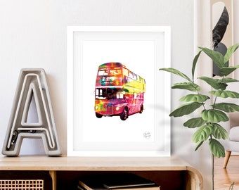 London bus print | Etsy