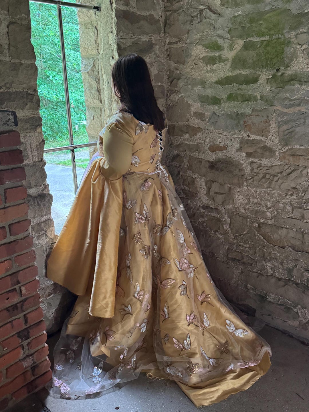 Golden Dragonfly Gown Princess Dress Medieval - Etsy