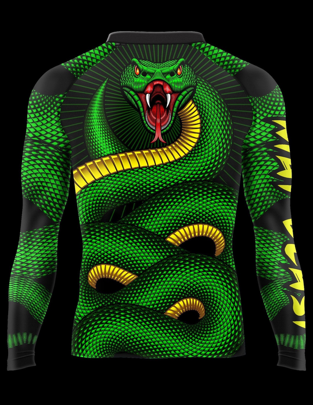 Snake Rashguard Long Sleeve Compression for MMA Jiu Jitsu Martial Arts ...