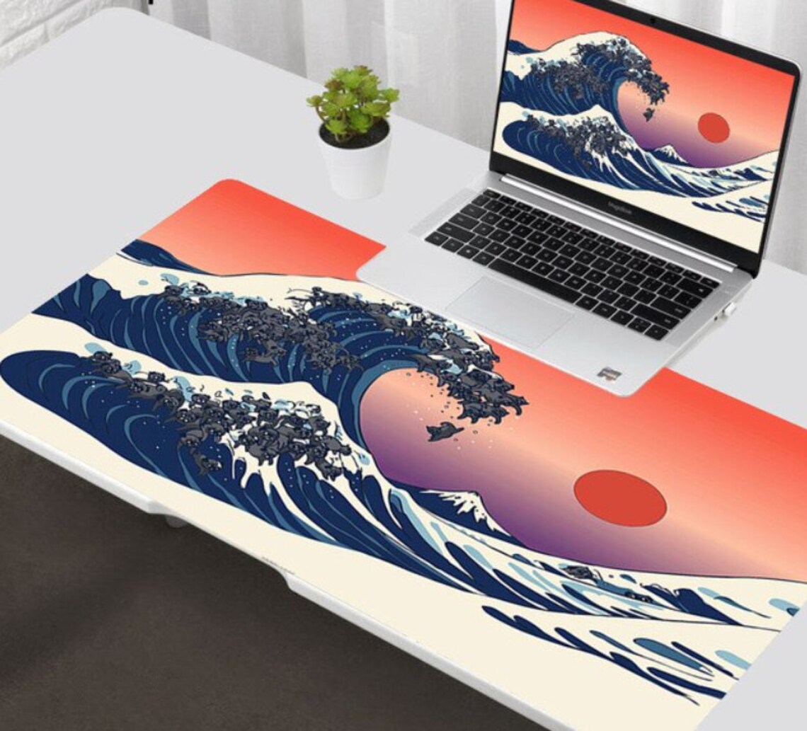The Great Wave off Kanagawa Mouse Pad Anime Mouse Pad Extra | Etsy