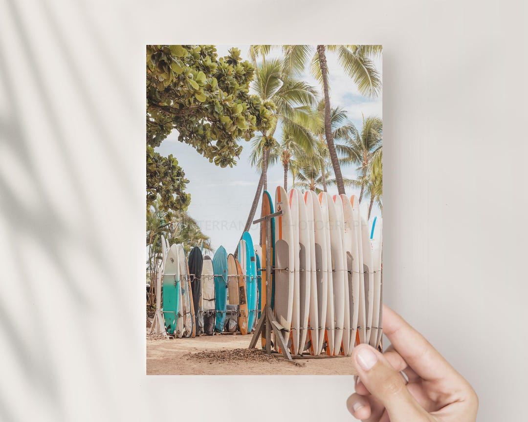 Island Surfboards | Postcard | Hawaii Photography || Pacific, Gift for ...