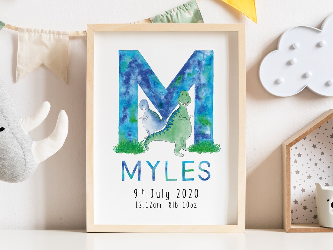 Personalised Baby Print | Baby Boy | Animal Illustration Custom Gift ...