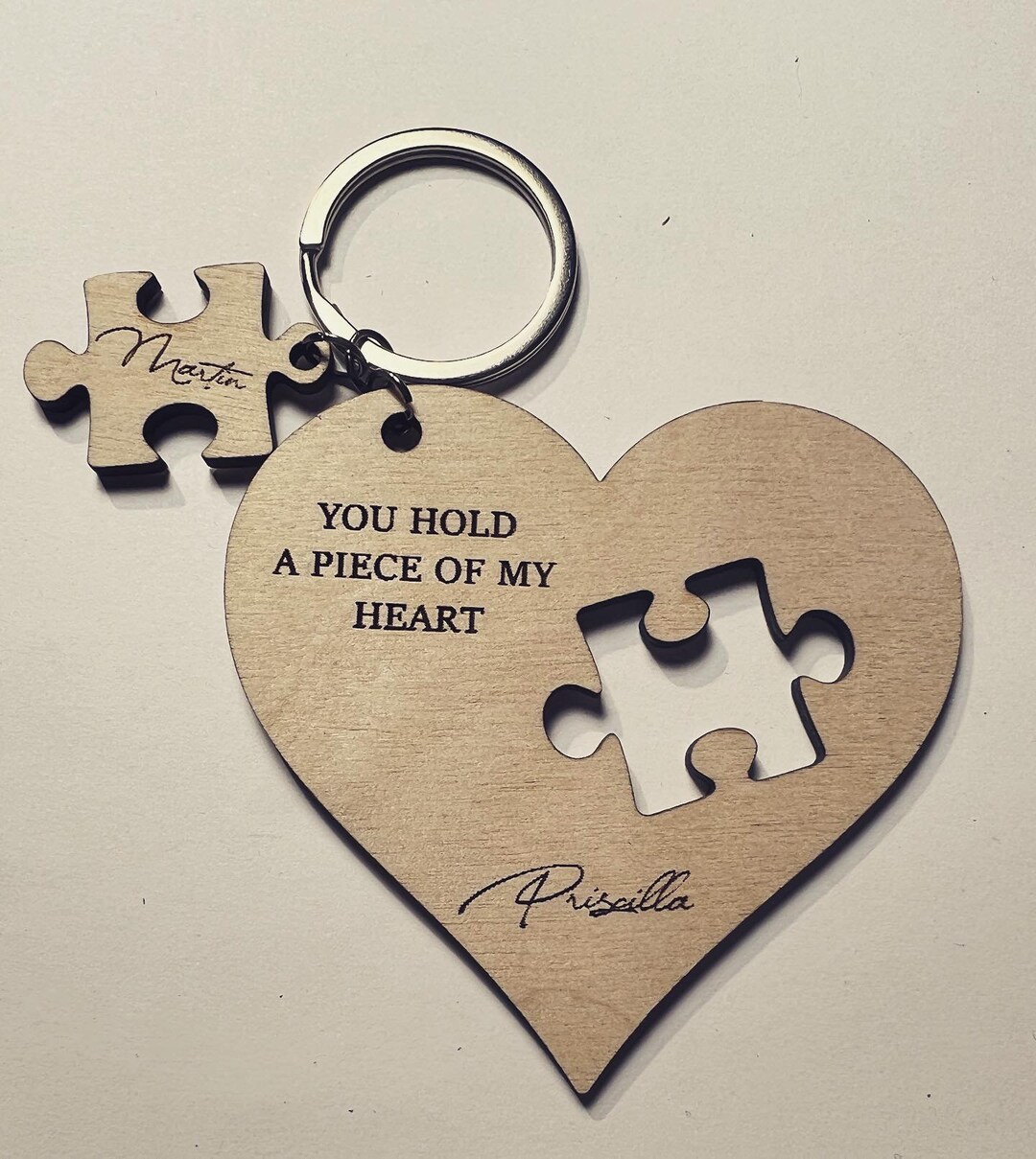 Keychain Puzzle Piece of My Heart SVG File - Etsy