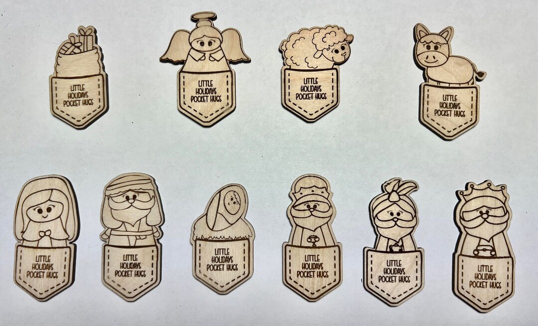 Christmas Nativity Set Pocket Hugs SVG File - Etsy