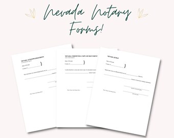 NEVADA Jurat Acknowledgment & Certified Photocopy Forms for - Etsy