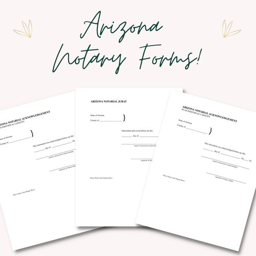ARIZONA Jurat Acknowledgment & Certified Photocopy Forms for - Etsy