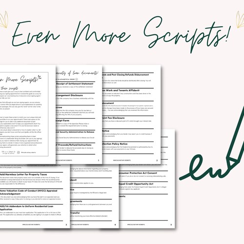 SCRIPTS to 30 Loan Documents for Loan Signing Agents | Etsy