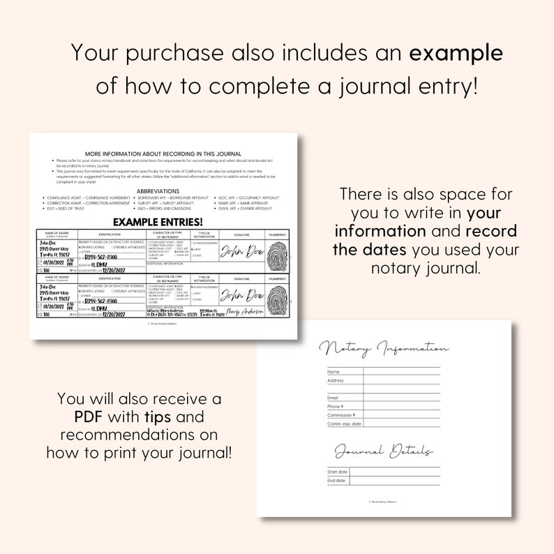 CALIFORNIA NOTARY JOURNAL Black Cover Design A Streamlined, Easy-to-use ...