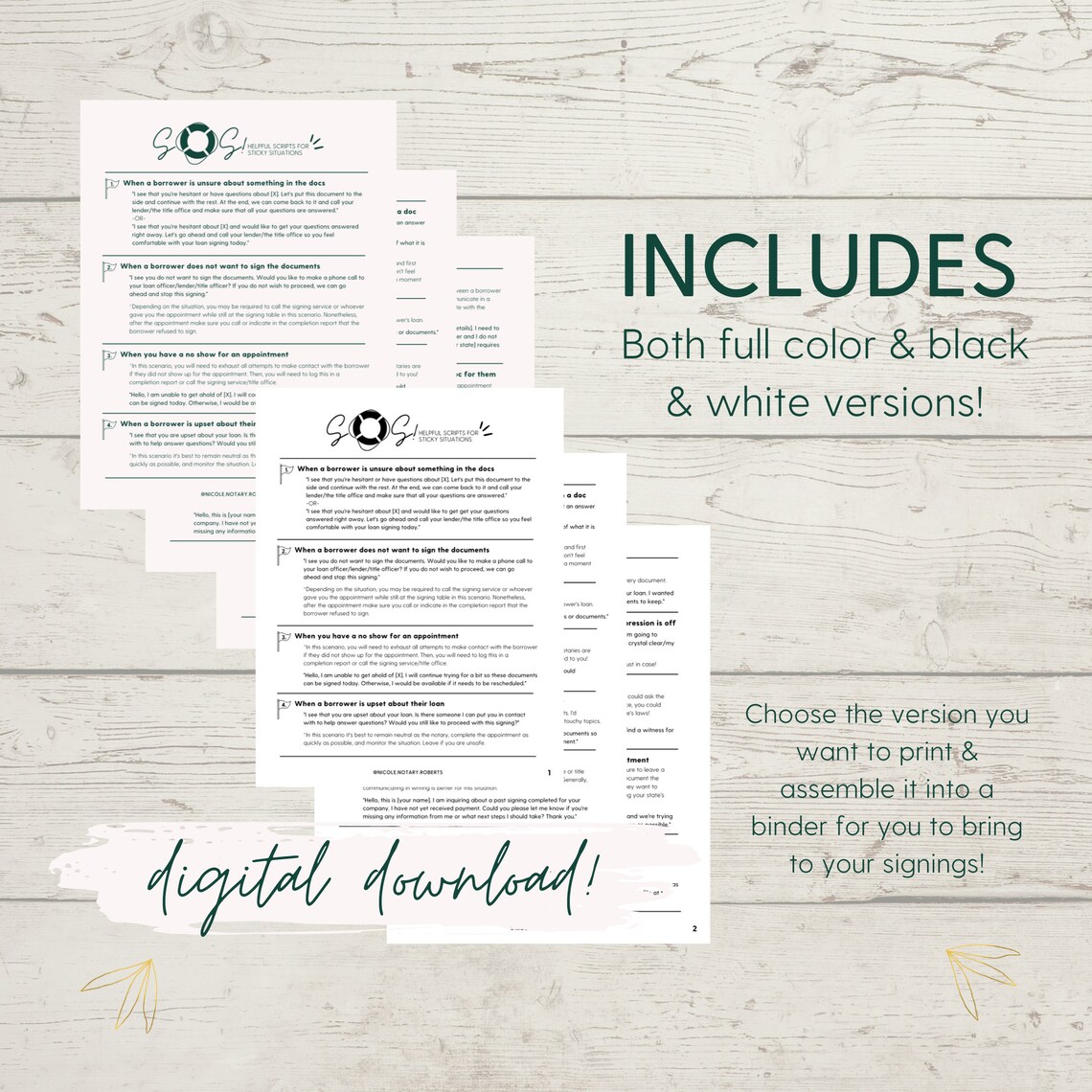 SOS Scripts for sticky Situations A Helpful - Etsy