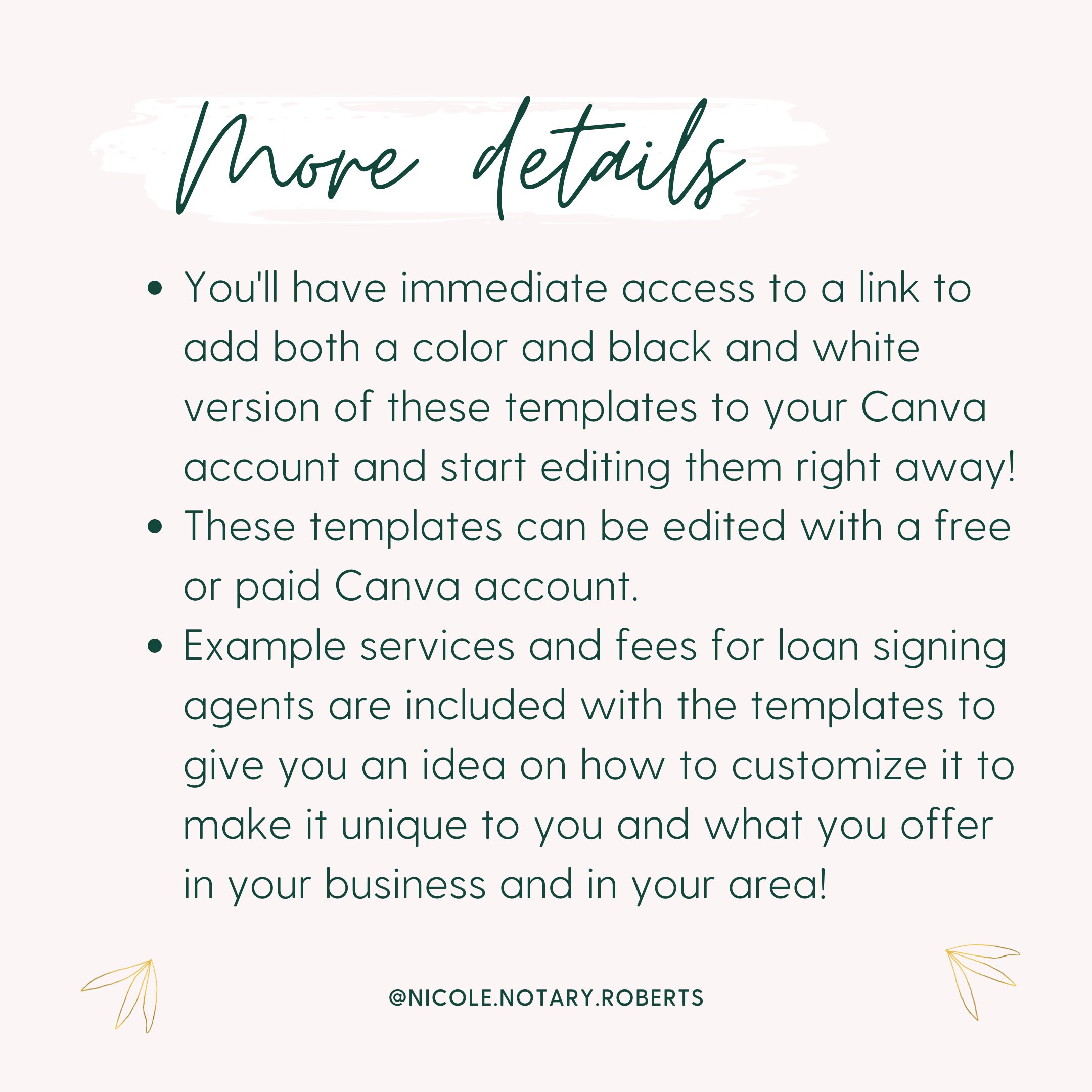 Services & Fees Flyer for Loan Signing Agents and Notaries - Etsy