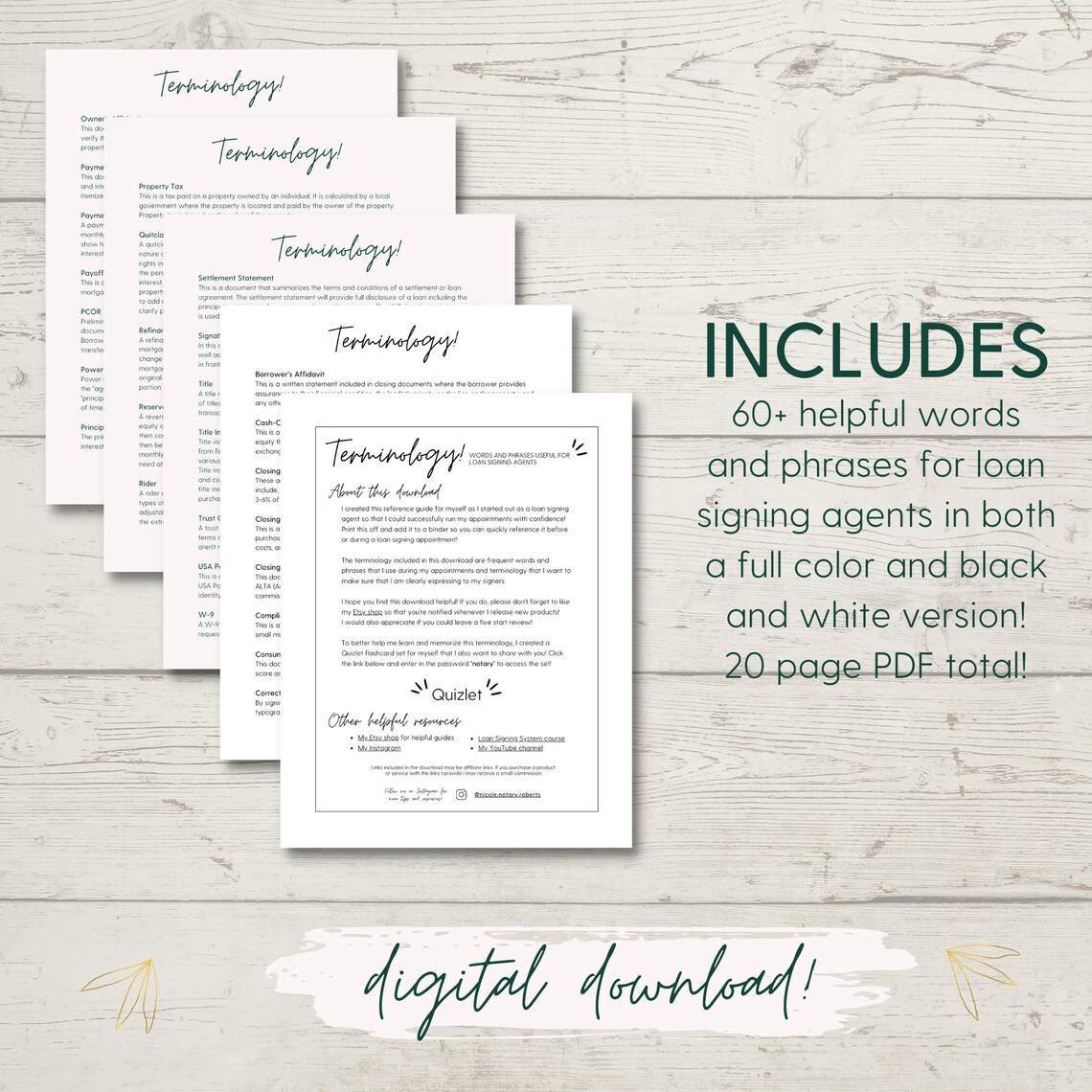 Loan Signing Terminology Helpful Study Set for Notaries and - Etsy