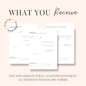 OREGON Jurat, Acknowledgment, & Certified Photocopy Forms for Notaries ...