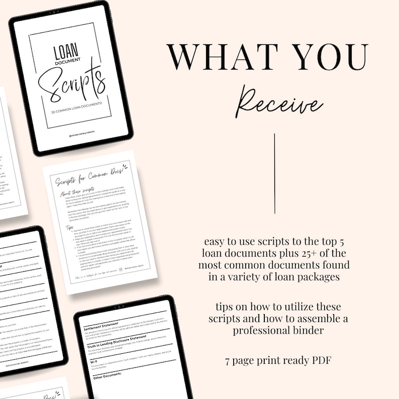 SCRIPTS to 30+ Loan Documents for Loan Signing Agents! - Etsy
