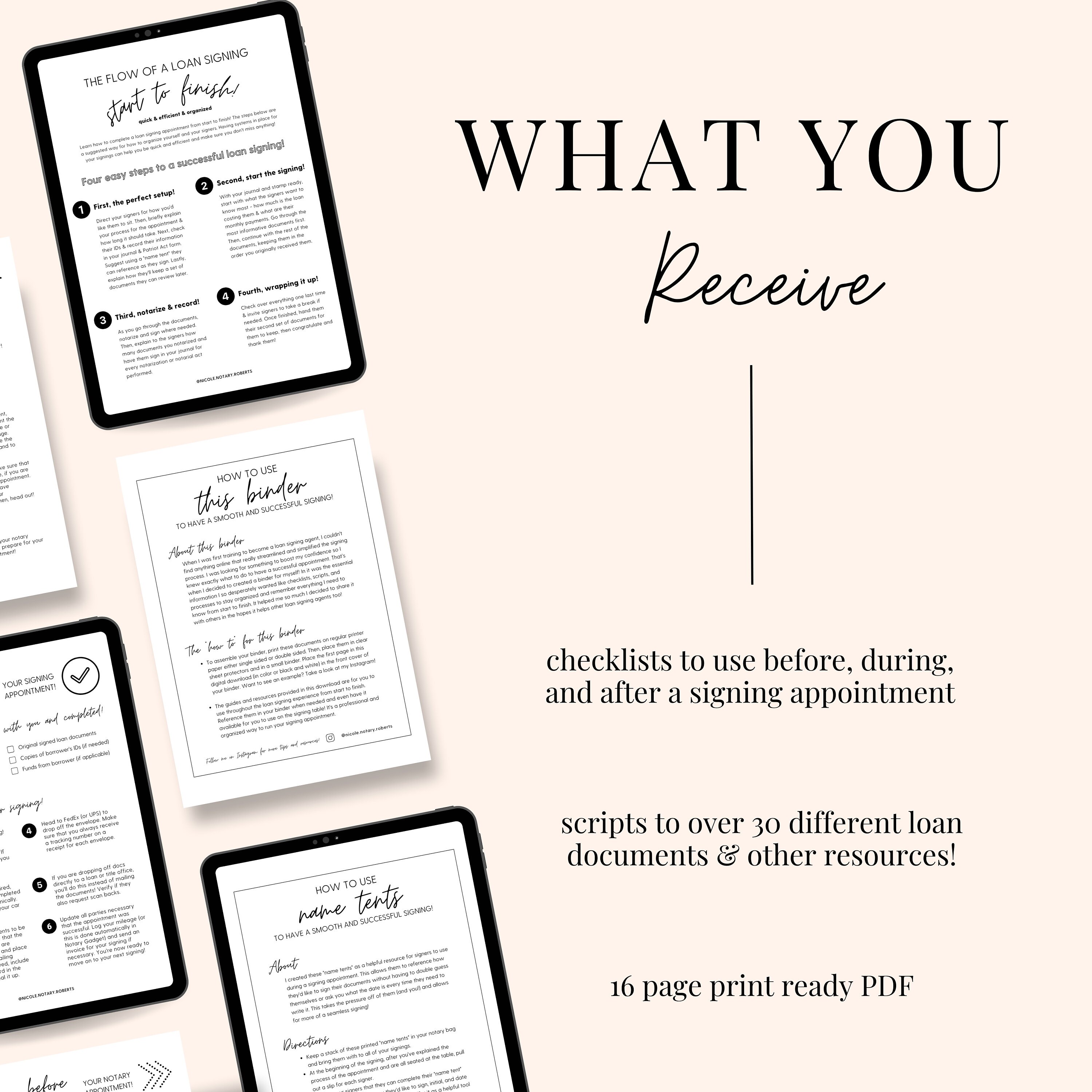 Loan Signing Essentials Binder: Notary Scripts & Checklists (PDF ...