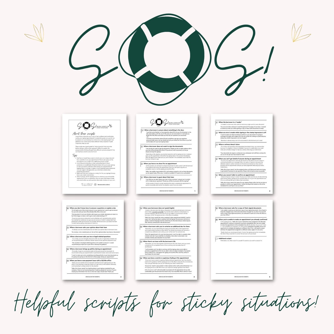 SOS Scripts for sticky Situations A Helpful - Etsy