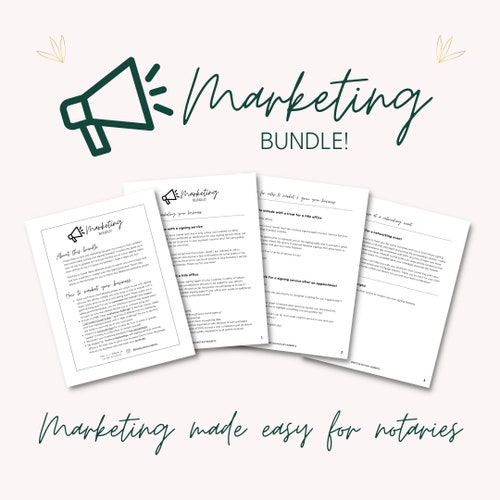 Marketing Bundle for Notaries & Loan Signing Agents Learn to - Etsy