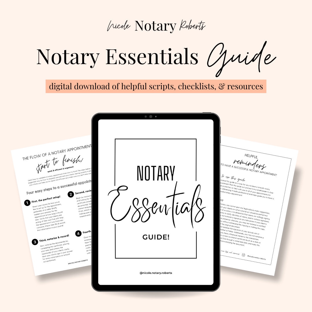 Notary Essentials Guide: Scripts, Checklists, Resources (PDF Download ...