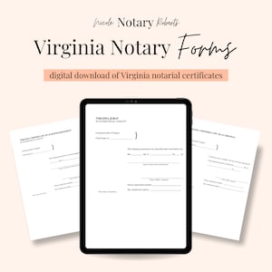 VIRGINIA Jurat, Acknowledgement, and Certified Photocopy Forms for ...
