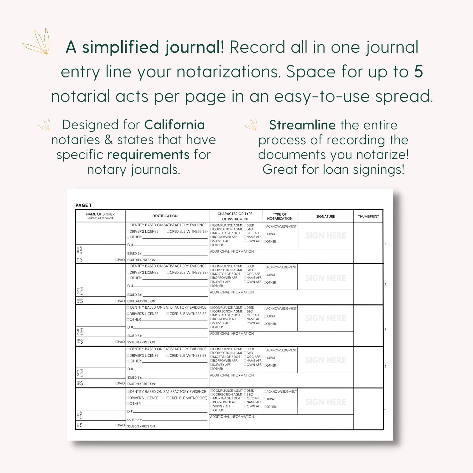 CALIFORNIA NOTARY JOURNAL Black Cover Design A Streamlined | Etsy