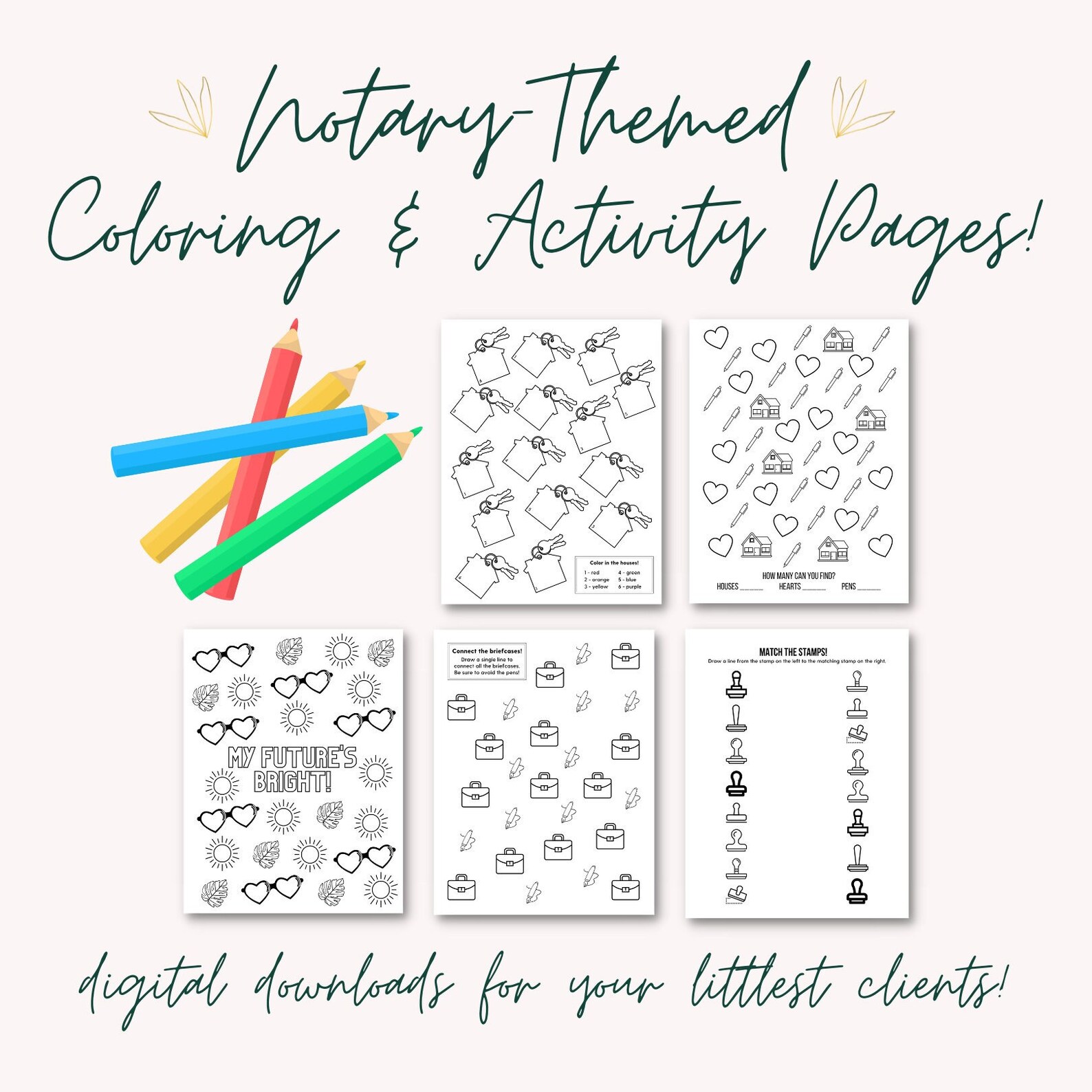 Notary-themed Coloring and Activity Pages Digital Download - Etsy